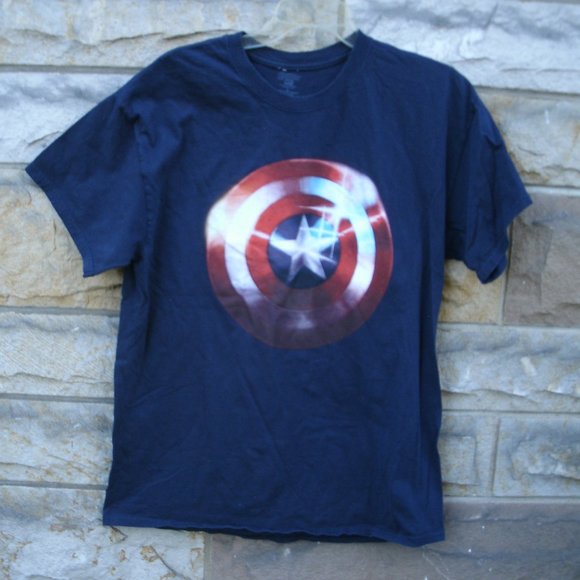 Marvel | Shirts | Marvel Captain America Shield Tshirt Size L | Poshmark